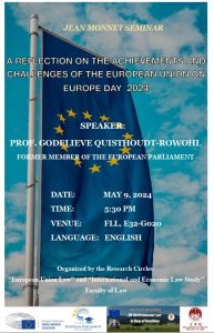 Jean Monnet Seminar : A REFLECTION ON THE ACHIEVEMENTS AND CHALLENGES ...